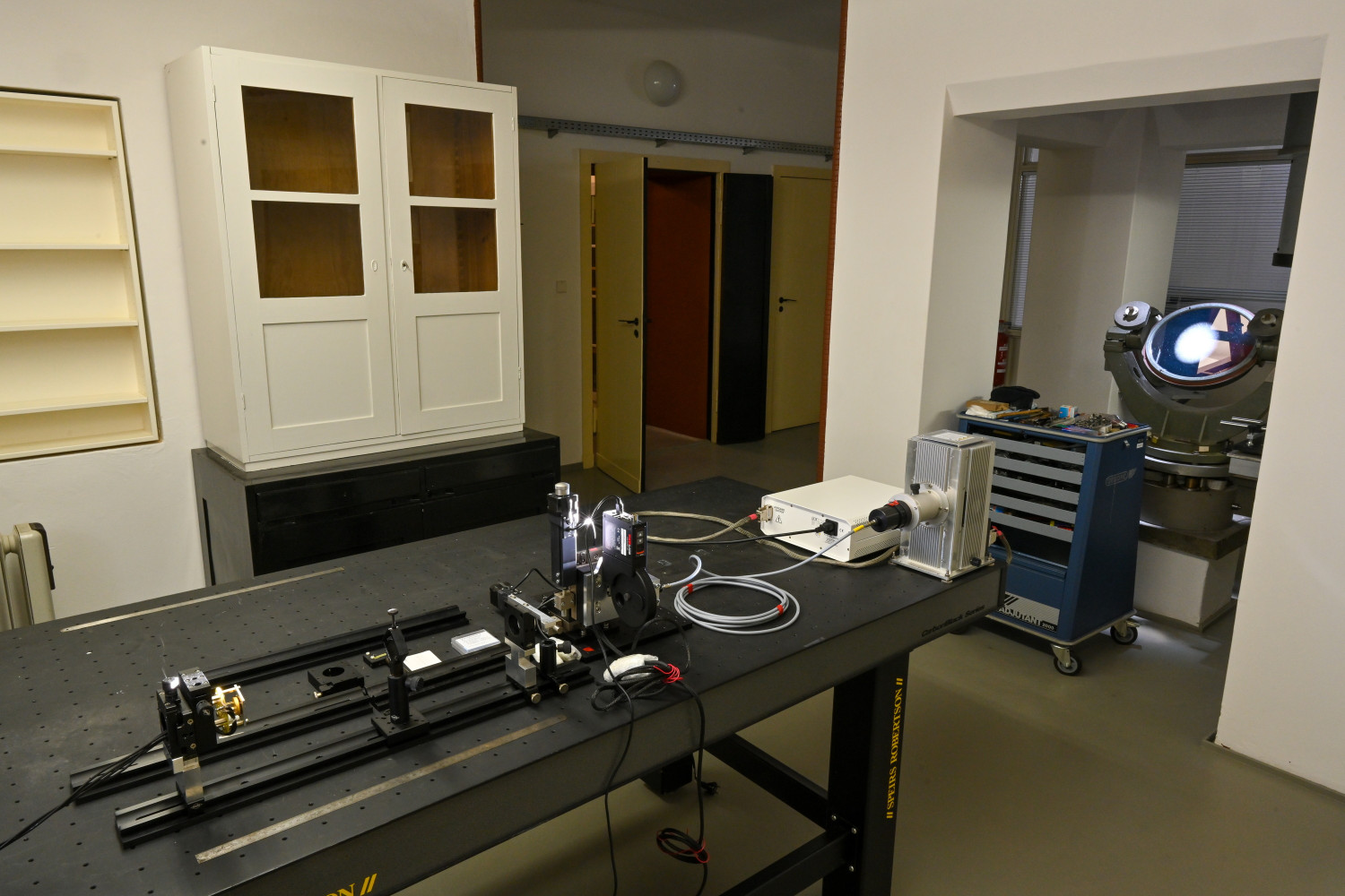 Experiments in the laboratory.